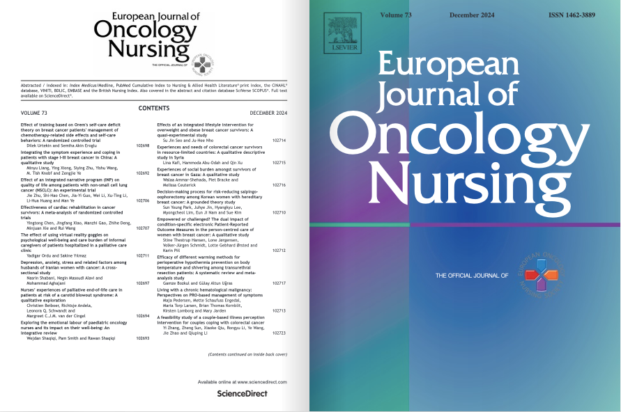 Discover the latest edition of the European Journal of Oncology Nursing ...